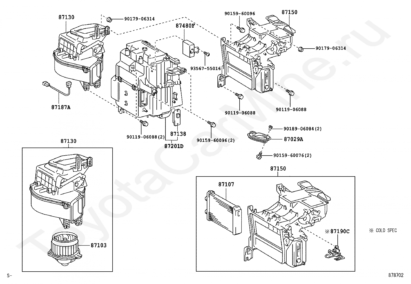 Кондиционер: нагреватель Тойота для HIACE/HIACE S.B.V, 2001/08 - 2011/ ...