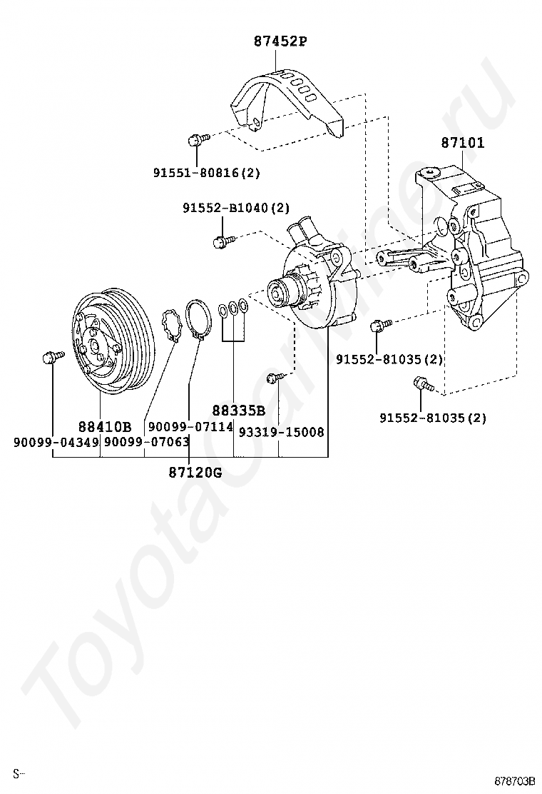 Кондиционер: нагреватель Тойота для HIACE/HIACE S.B.V, 2001/08 - 2011/ ...