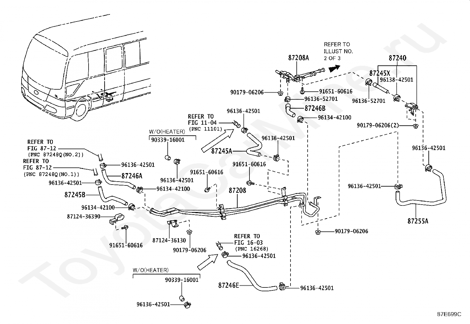 Кондиционер: водяные трубки Тойота для COASTER, 2007/08 - 2016/12, 2,7 ...