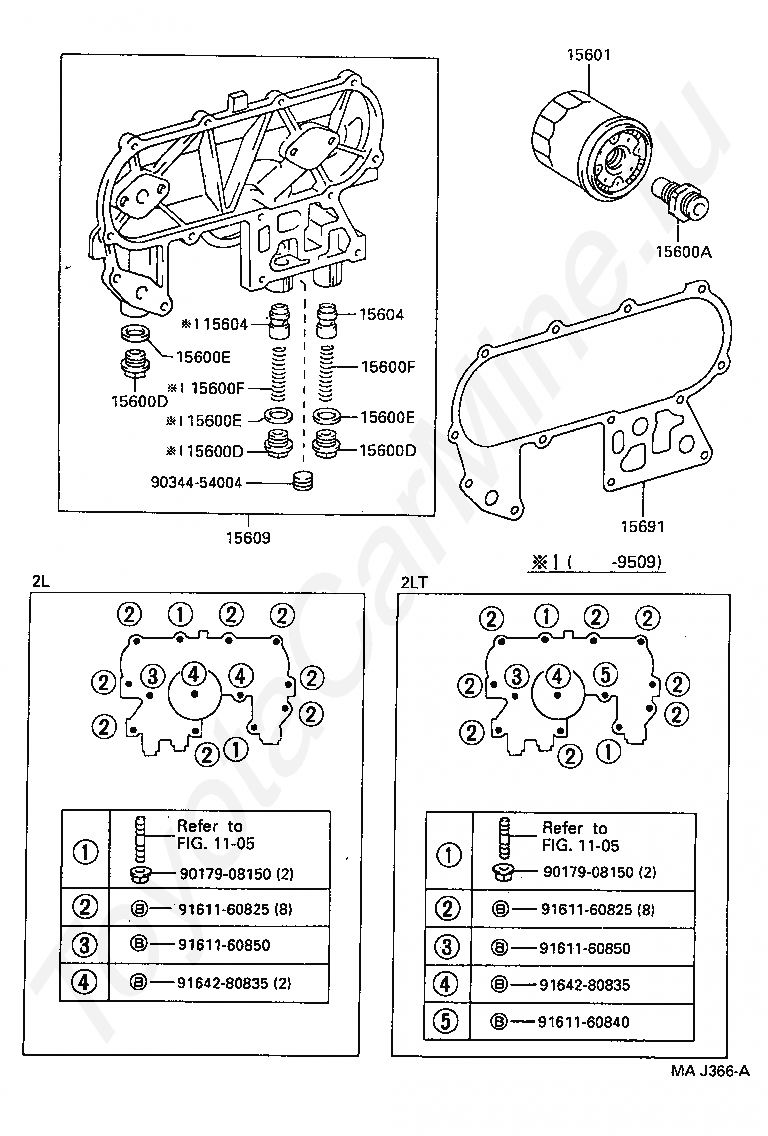 Масляный фильтр Тойота для HIACE/HIACE S.B.V, 1995/08 - 2001/08, 2,4 ...