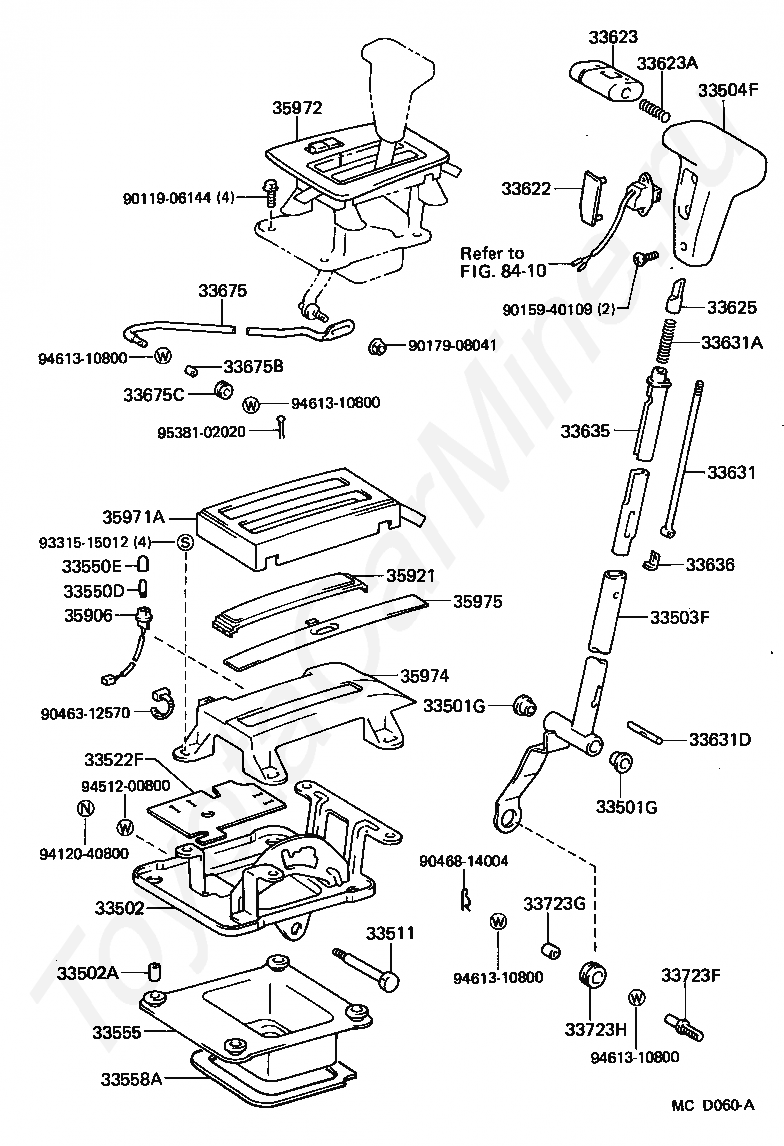 SHIFT LEVER & RETAINER Тойота для SUPRA, 1986/04 - 1988/08, 3 литра, 24 ...