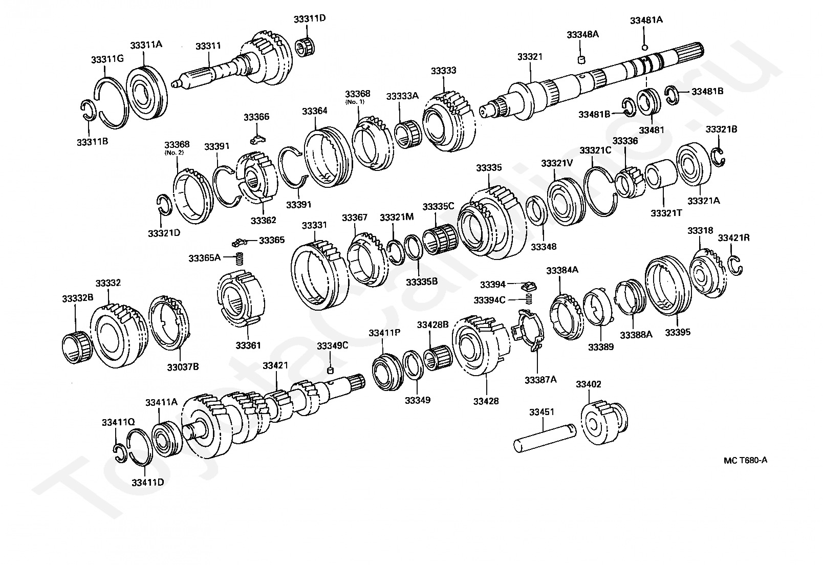 TRANSMISSION GEAR (MTM) Тойота для HIACE/HIACE S.B.V, 1995/08 - 2001/08 ...