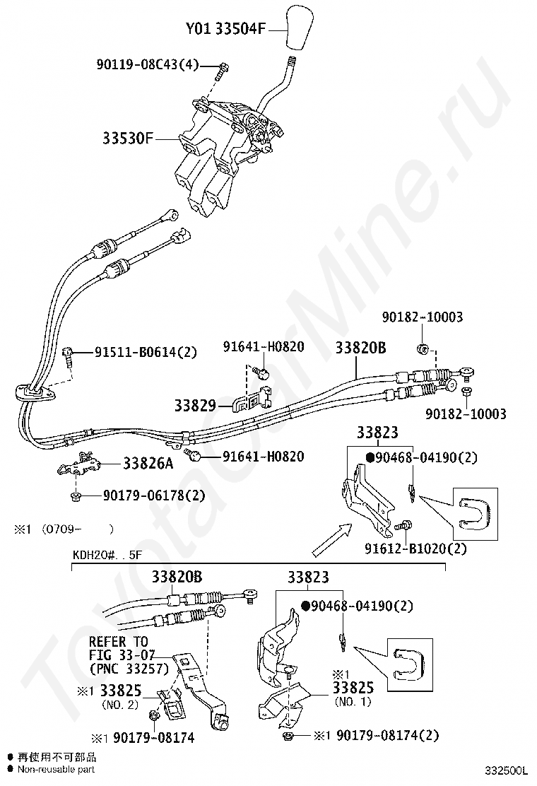 SHIFT LEVER & RETAINER Тойота для HIACE/REGIUSACE, 2007/09 - 2013/12, 3 ...