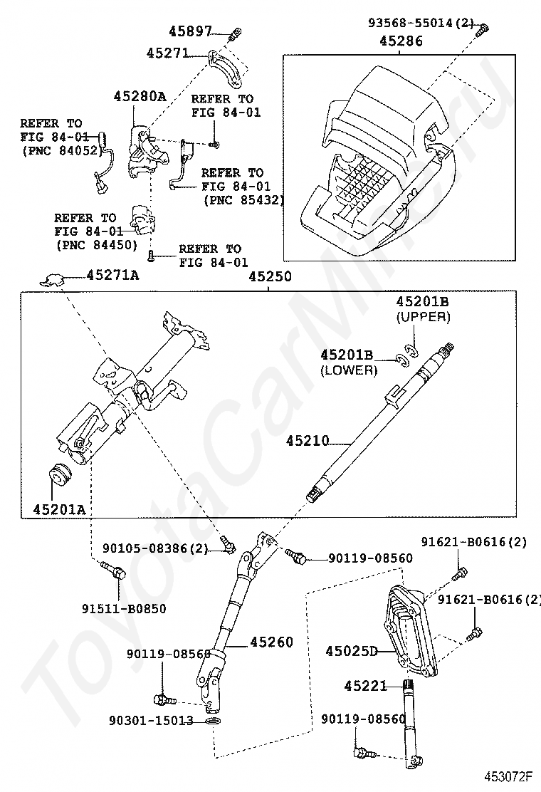 Рулевая колонка Тойота для ALPHARD HV, 2003/07 - 2008/04, 2,4 литра, 16 ...