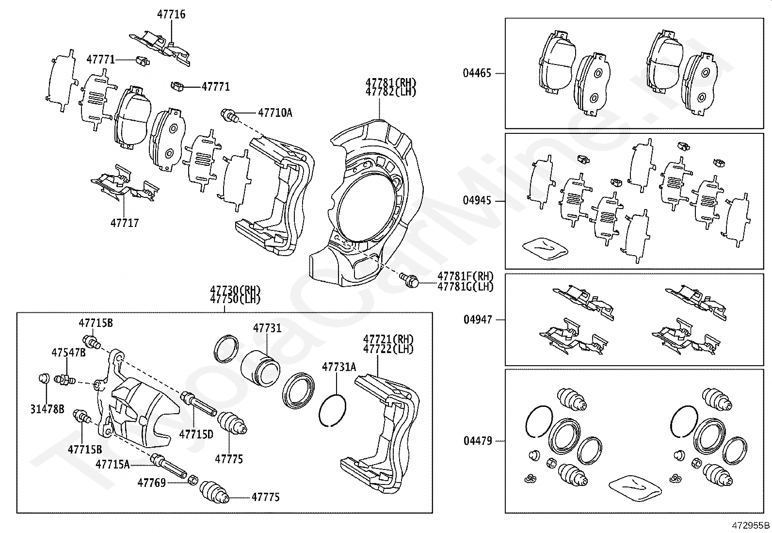 Передняя тормозная система Тойота для ALPHARD HV, 2003/07 - 2008/04, 2 ...