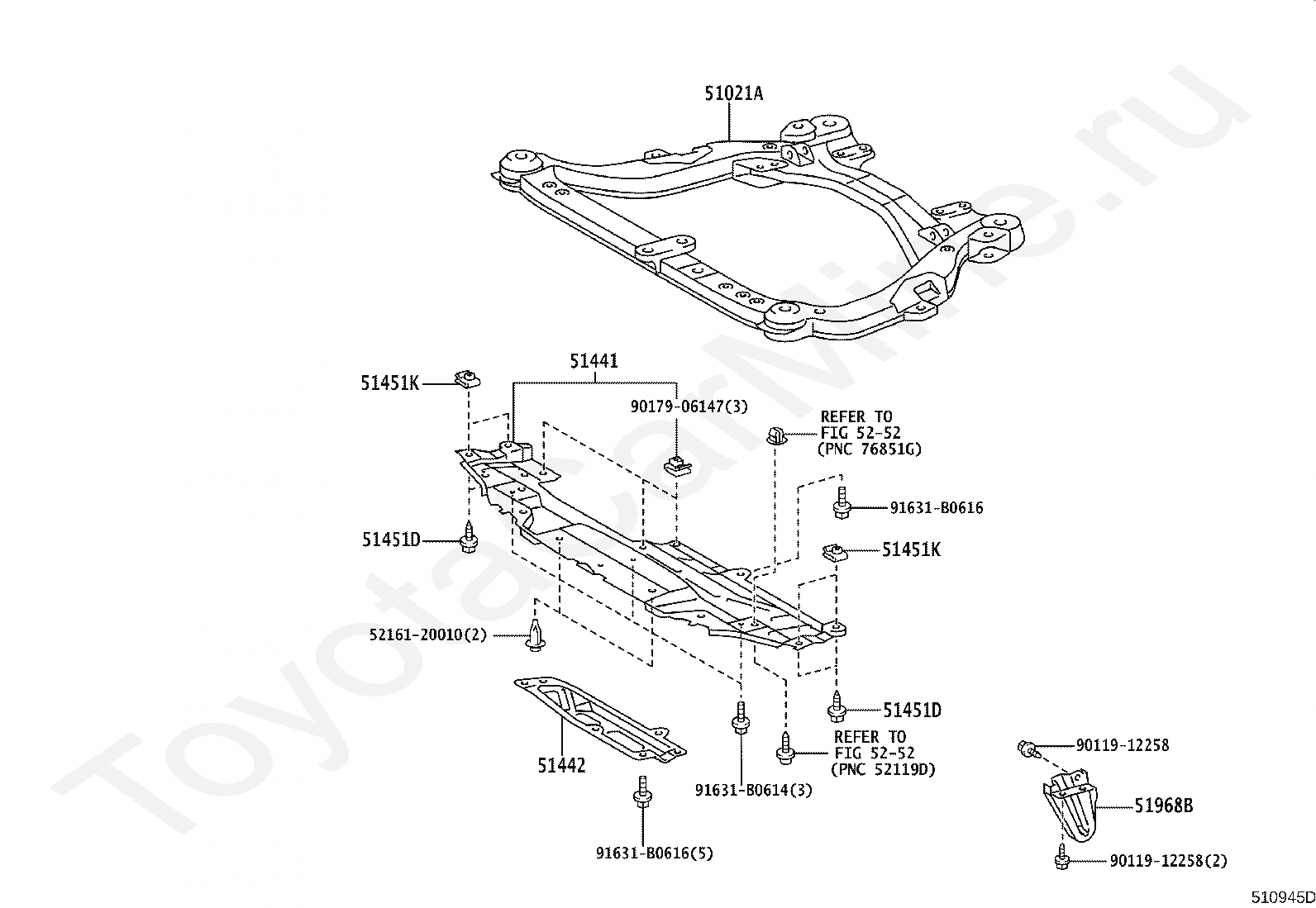 SUSPENSION CROSSMEMBER & UNDER COVER Тойота для ALPHARD HV, 2003/07 ...