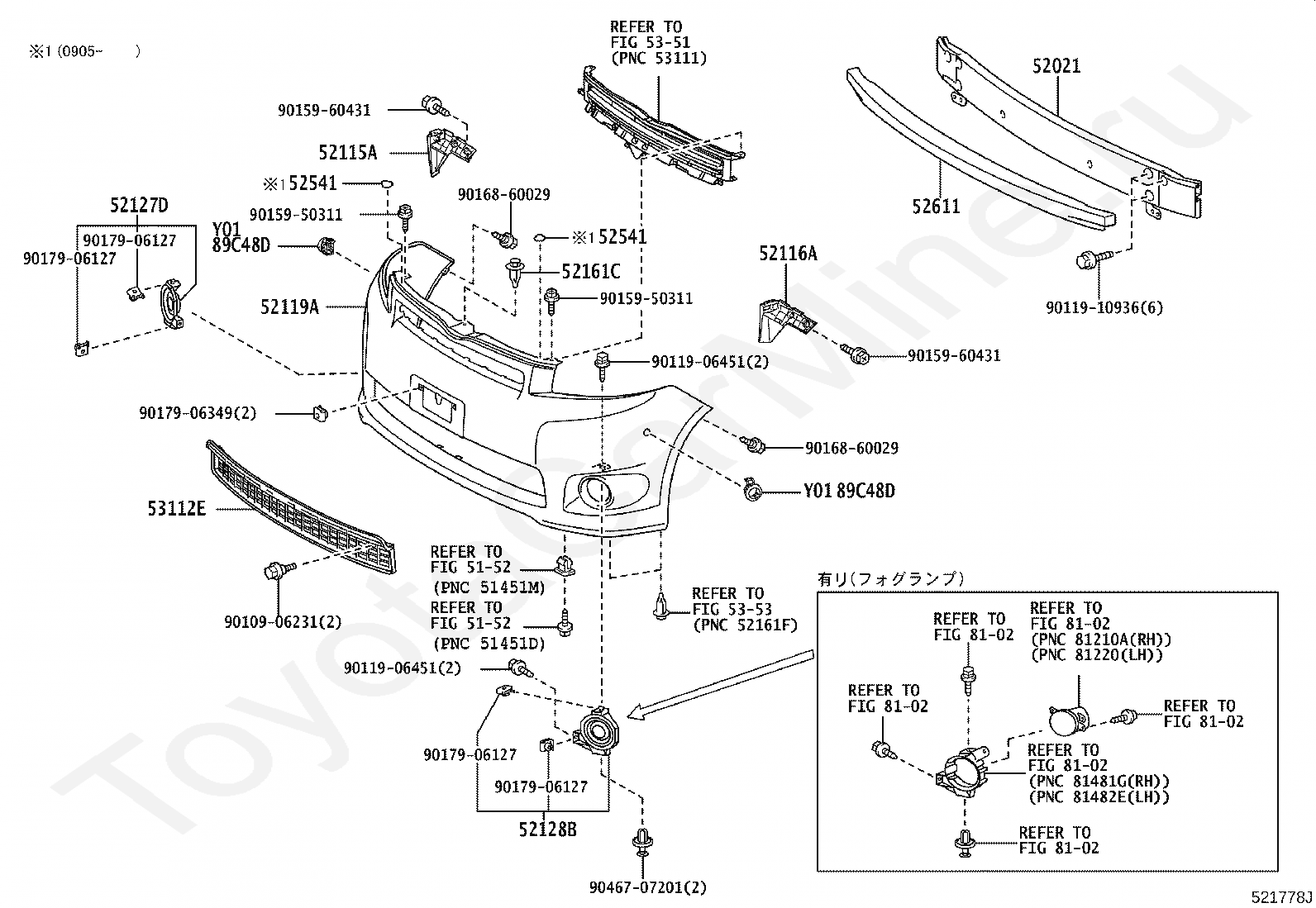 Передний бампер Тойота для NOAH/VOXY, 2007/06 - 2010/04, 2 литра, 16 ...