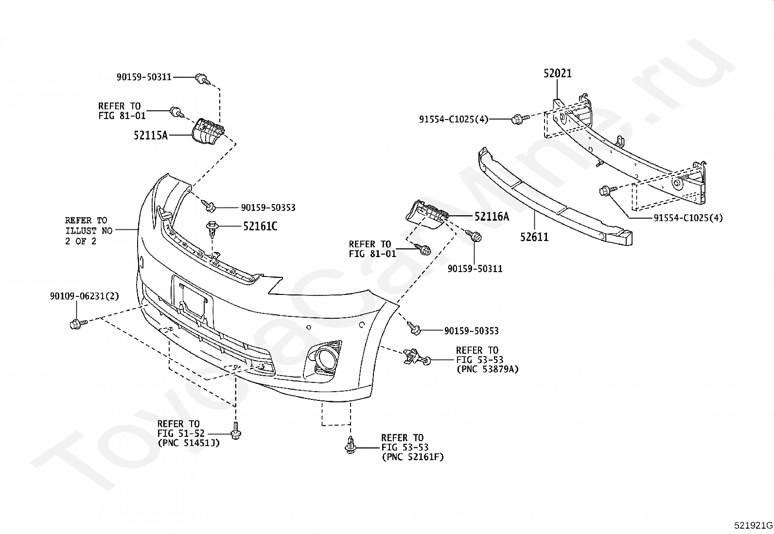 Передний бампер Тойота для ALPHARD/VELLFIRE/HV, 2008/04 - 2011/10, 3,5 ...