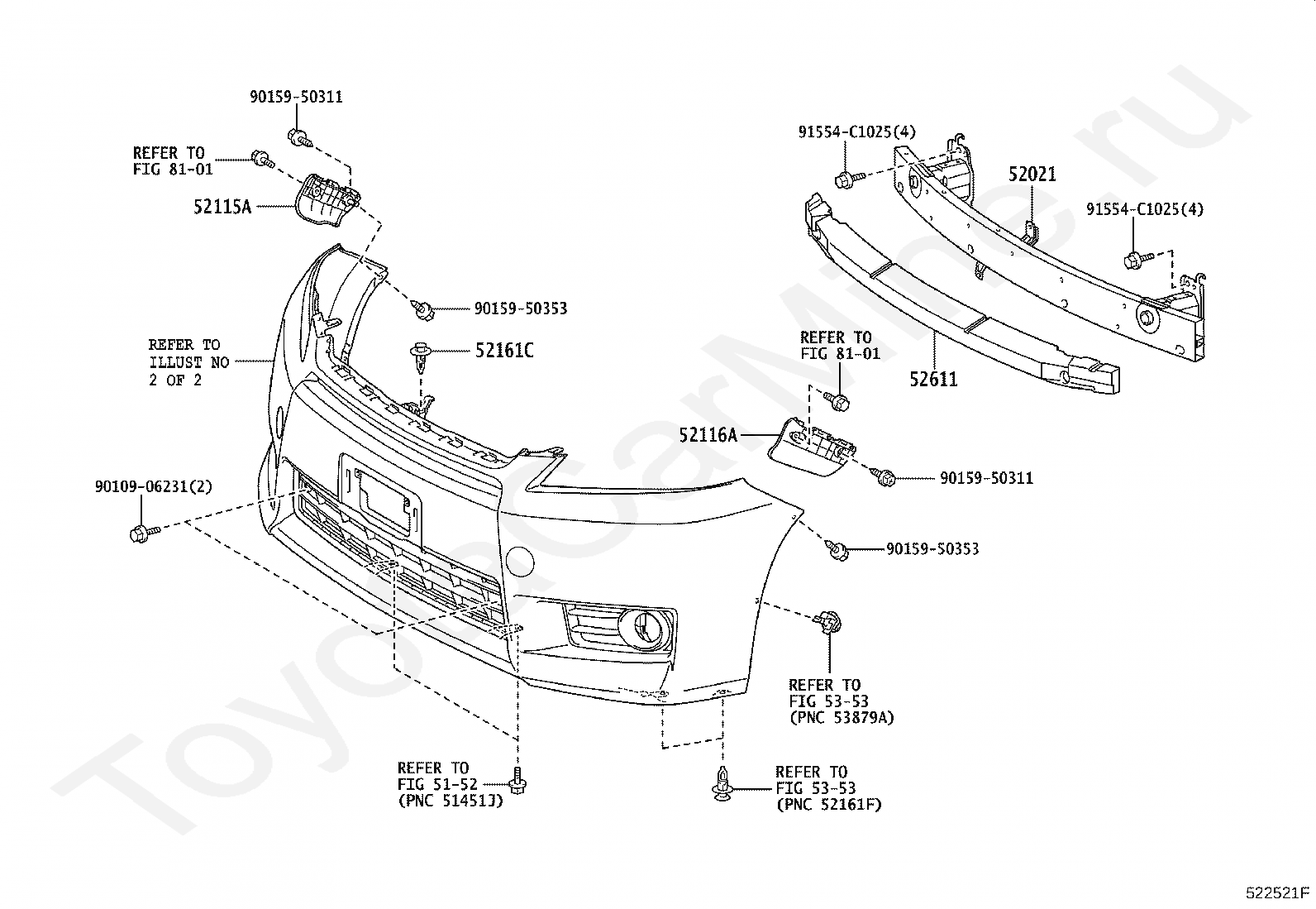 Передний бампер Тойота для ALPHARD/VELLFIRE/HV, 2008/04 - 2011/10, 2,4 ...