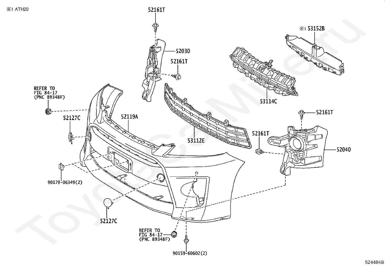 Передний бампер Тойота для ALPHARD/VELLFIRE/HV, 2011/12 - 2025, 2,4 ...