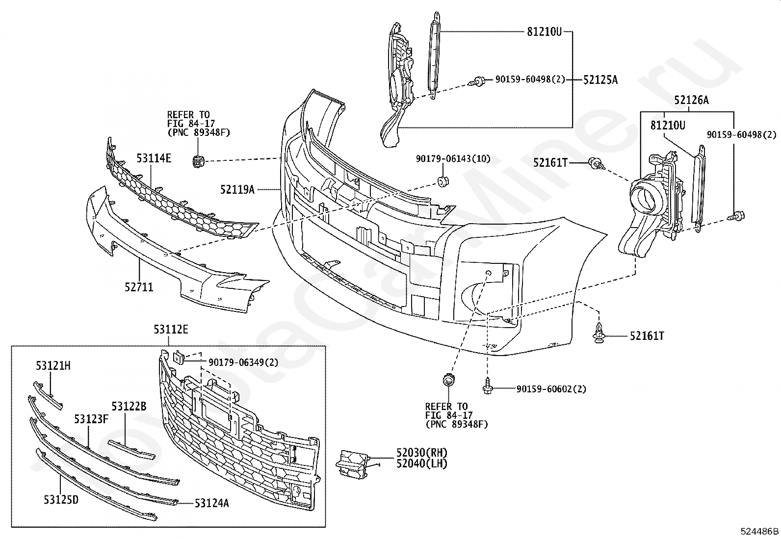 Передний бампер Тойота для ALPHARD/VELLFIRE/HV, 2008/04 - 2011/10, 3,5 ...