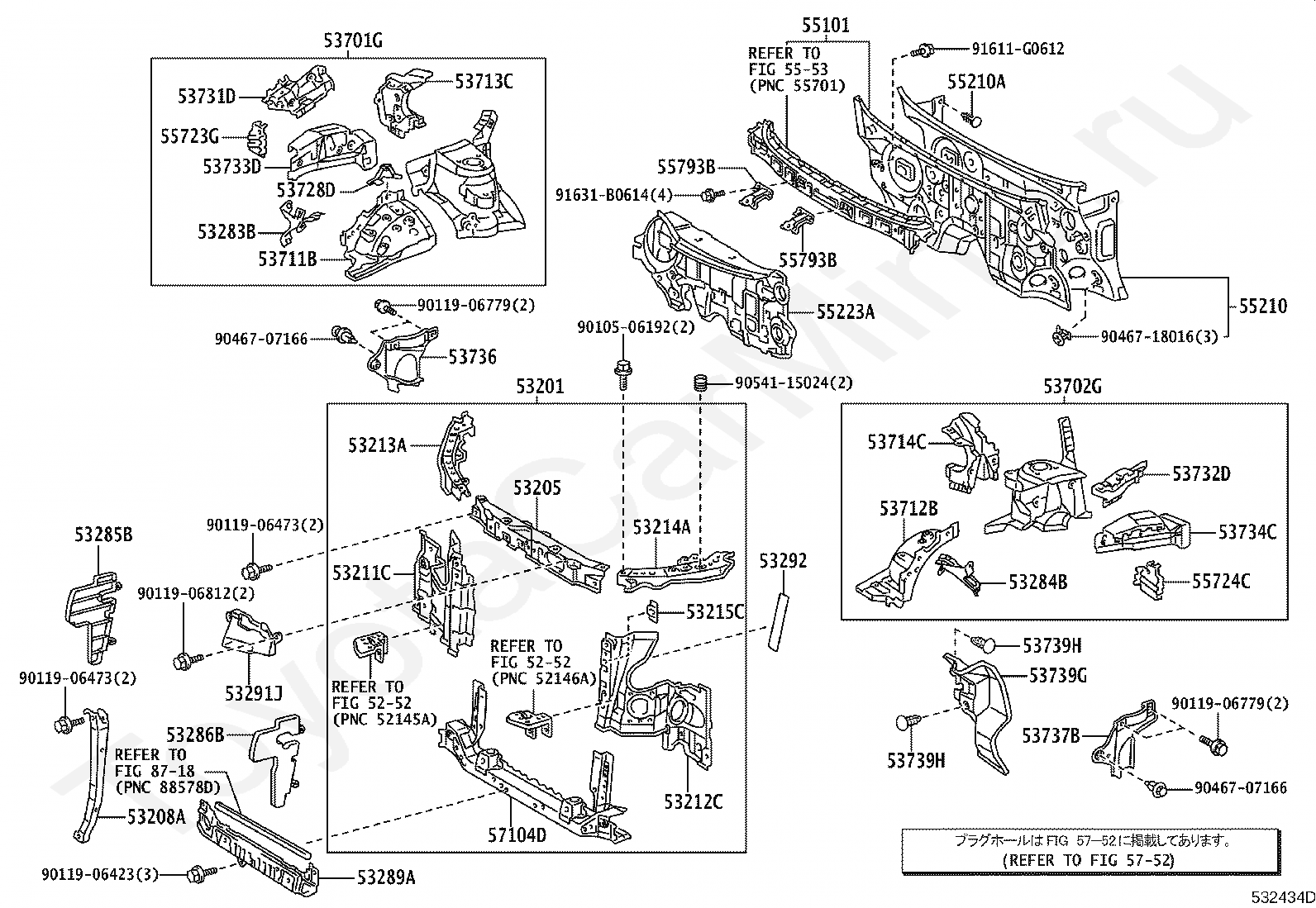 Передняя часть кузова Тойота для ALPHARD HV, 2003/07 - 2008/04, 2,4 ...