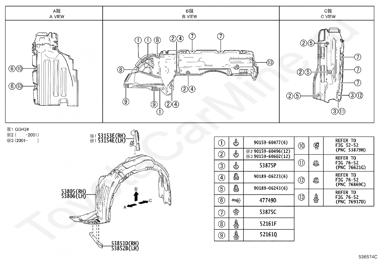 Капот и передние крылья Тойота для ALPHARD/VELLFIRE/HV, 2018/01 - 2020/ ...