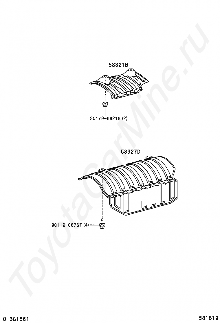Теплозащита Тойота для ALPHARD HV, 2003/07 - 2008/04, 2,4 литра, 16 ...