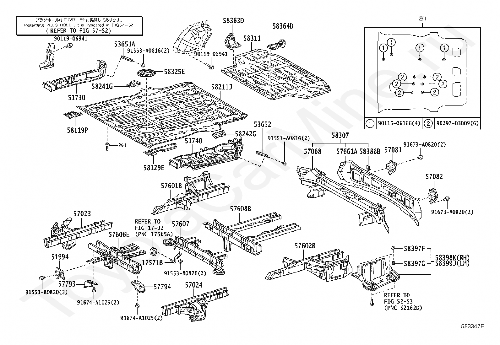 Задняя панель пола Тойота для ALPHARD/VELLFIRE/HV, 2011/10 - 2025, 2,4 ...
