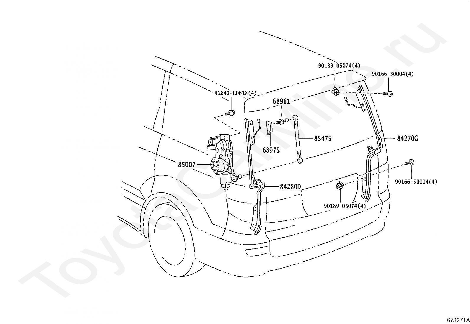 Замок и петли двери багажника Тойота для ALPHARD HV, 2003/07 - 2008/04 ...