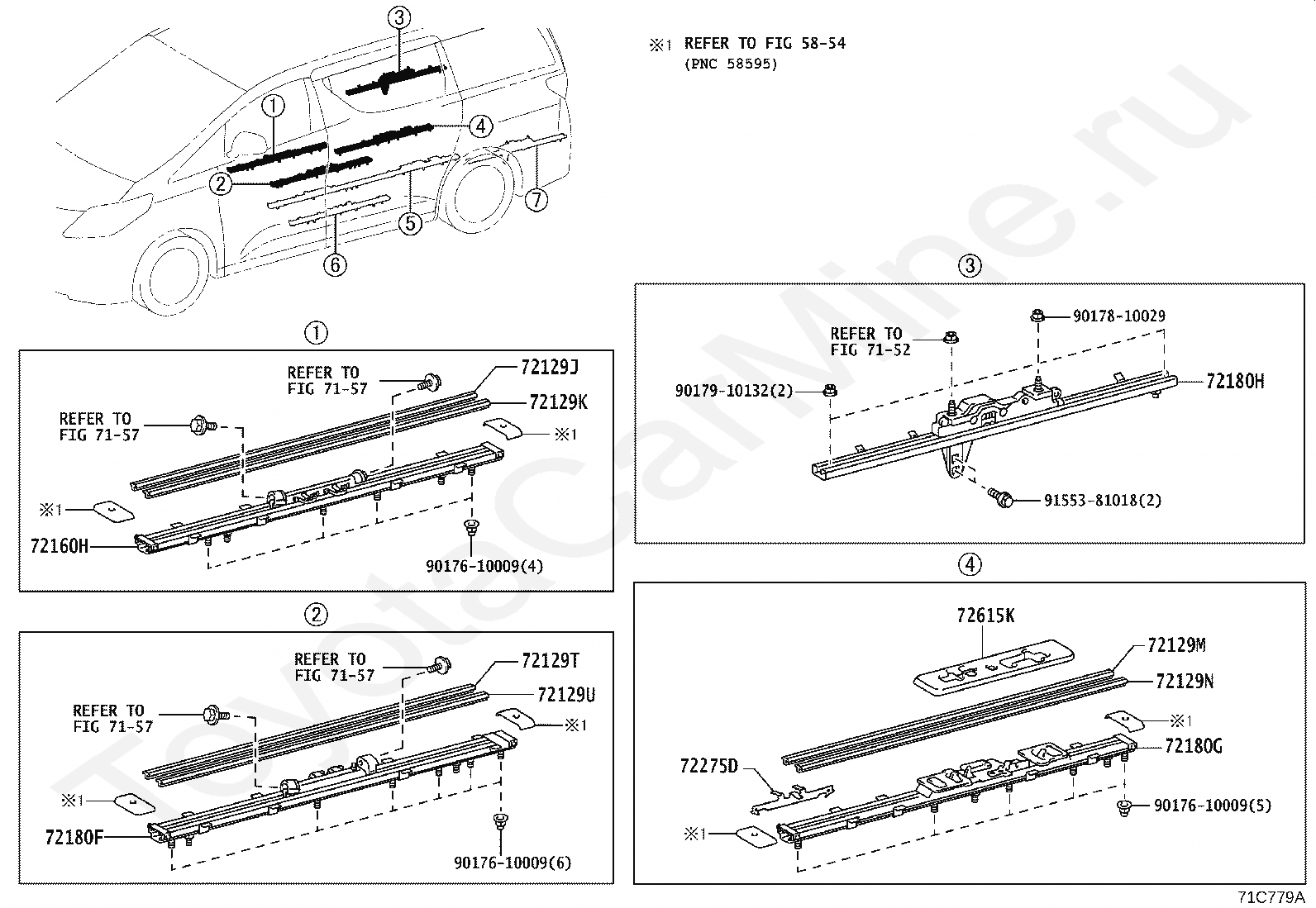 SEAT RAIL Тойота для ALPHARD/VELLFIRE/HV, 2011/10 - 2024, 2,4 литра, 16 ...