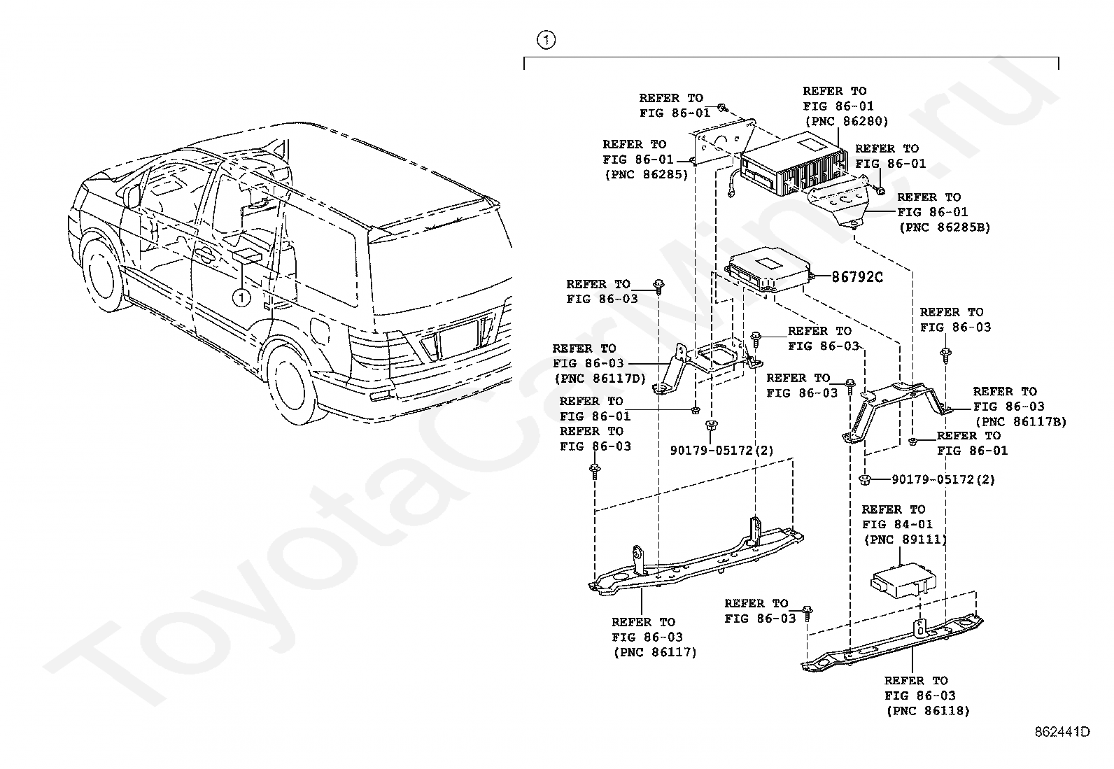 Камера и задний монитор Тойота для ALPHARD HV, 2003/07 - 2008/04, 2,4 ...