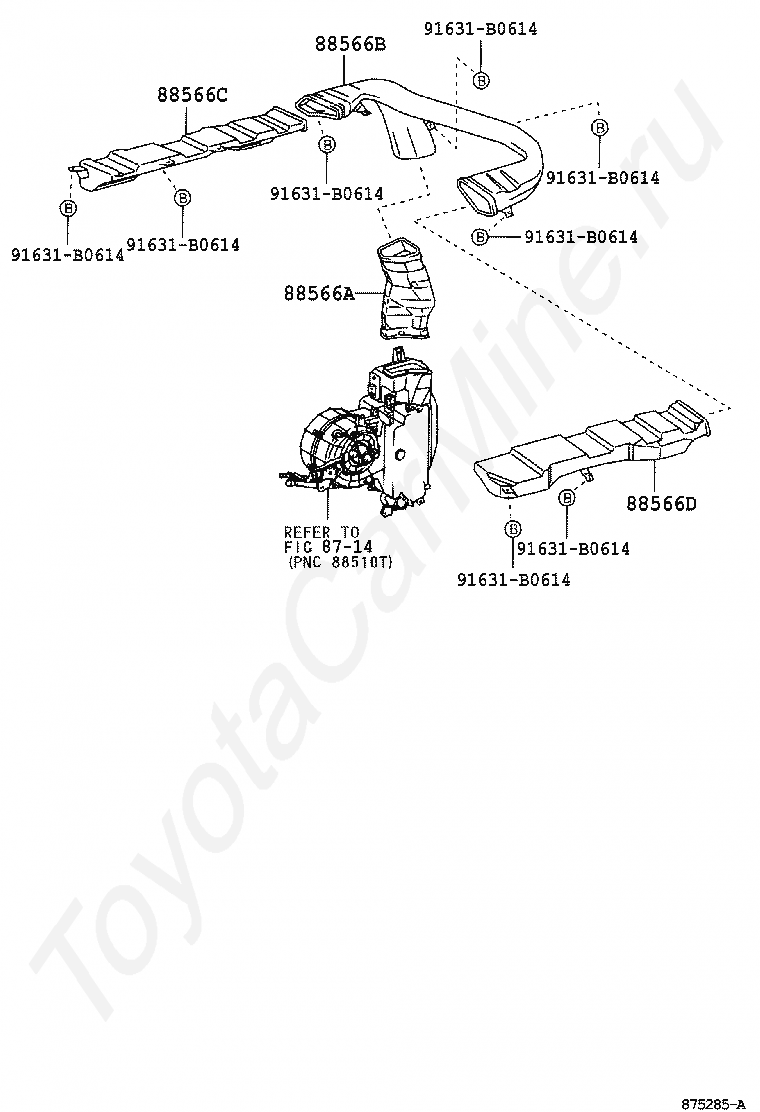Кондиционер: управление и воздуховод Тойота для NOAH/VOXY, 2004/08 ...