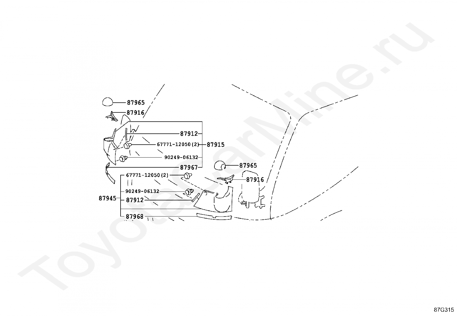 Зеркало Тойота для DYNA/TOYOACE, 1999/05 - 2004/06, 4,6 литра, дизель ...