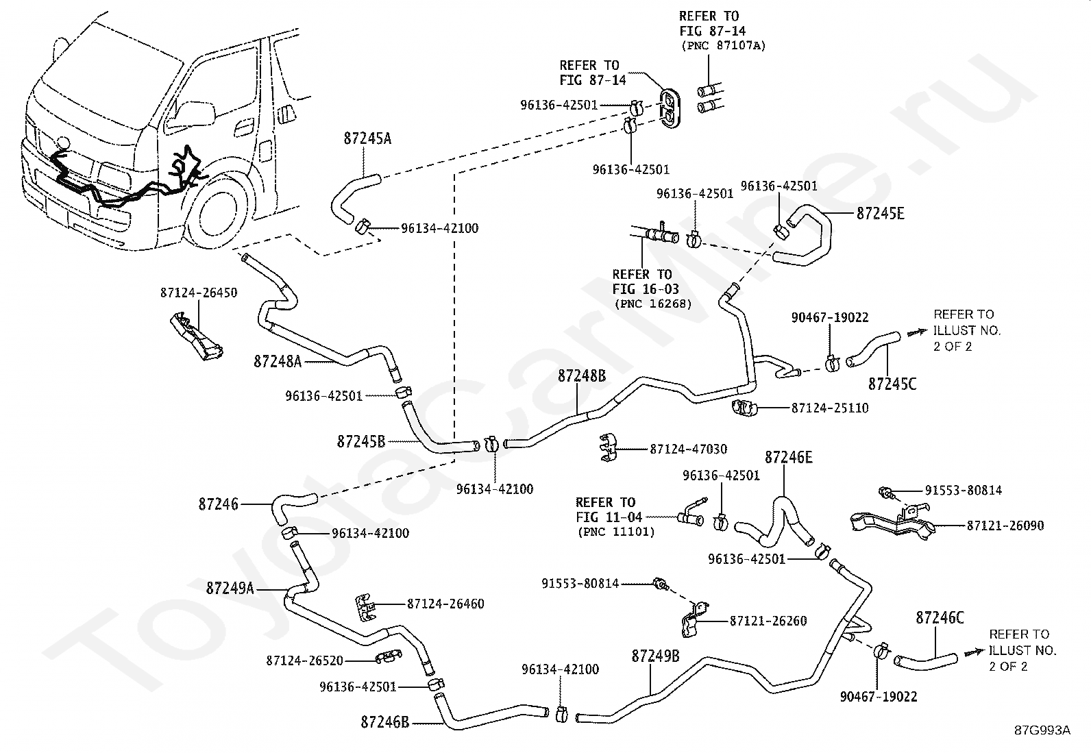Кондиционер: водяные трубки Тойота для HIACE/REGIUSACE, 2015/01 - 2025 ...