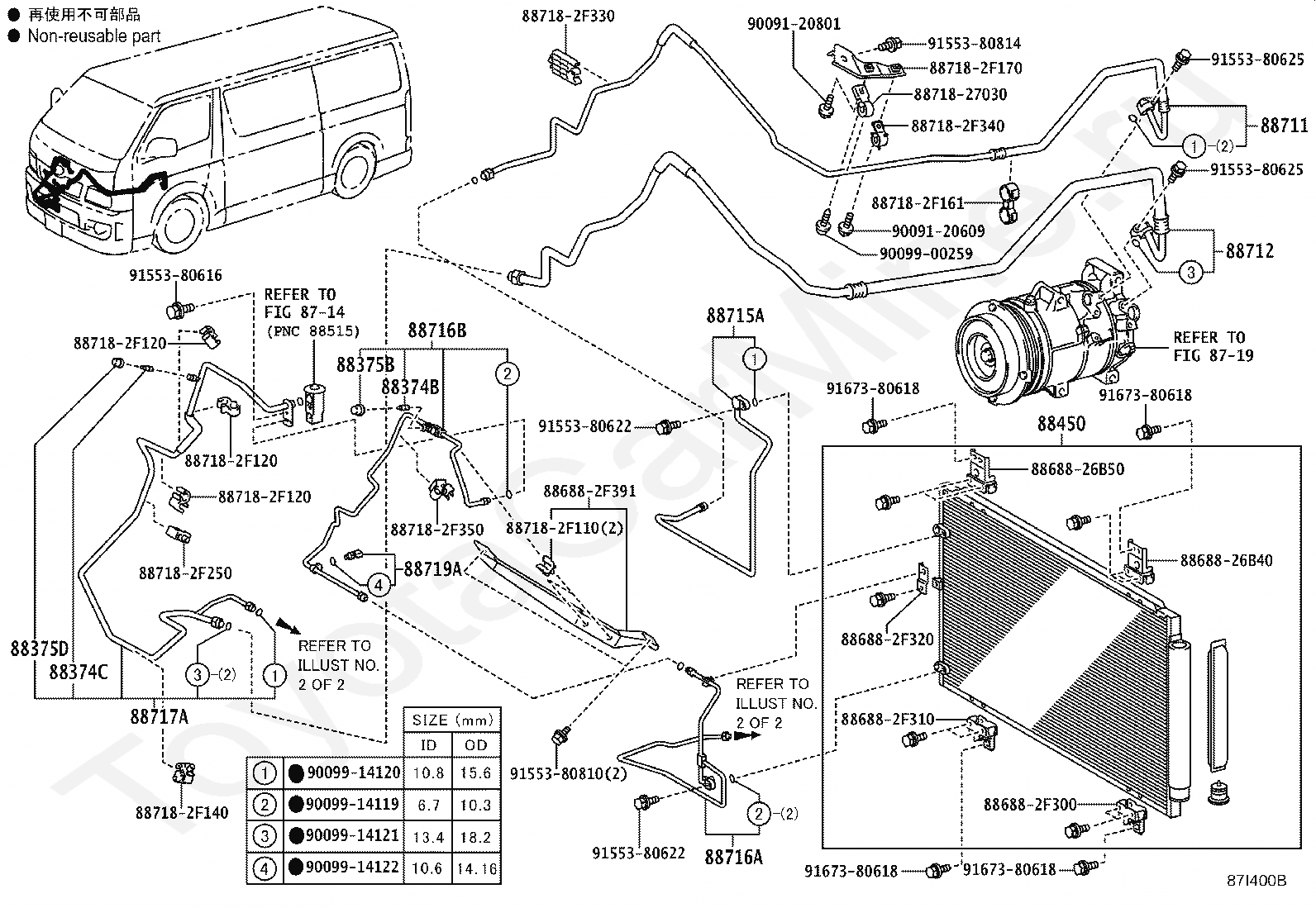 Кондиционер: охлаждающие трубки Тойота для HIACE/REGIUSACE, 2015/01 ...