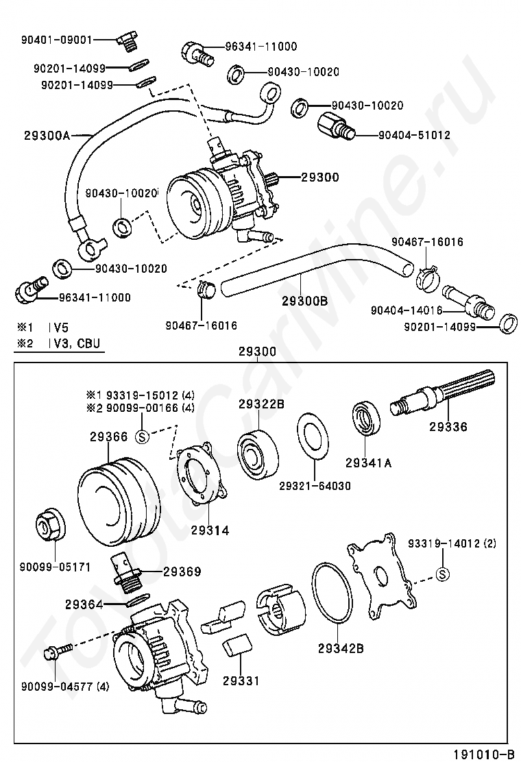 Вакуумная помпа Тойота для DYNA 150/TOYOACE G15, 1999/05 - 2001/07, 3 ...