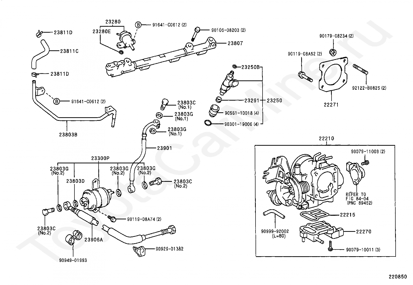 Топливная система Тойота для REGIUS/TOURING HIACE, 1997/04 - 1999/07, 2 ...