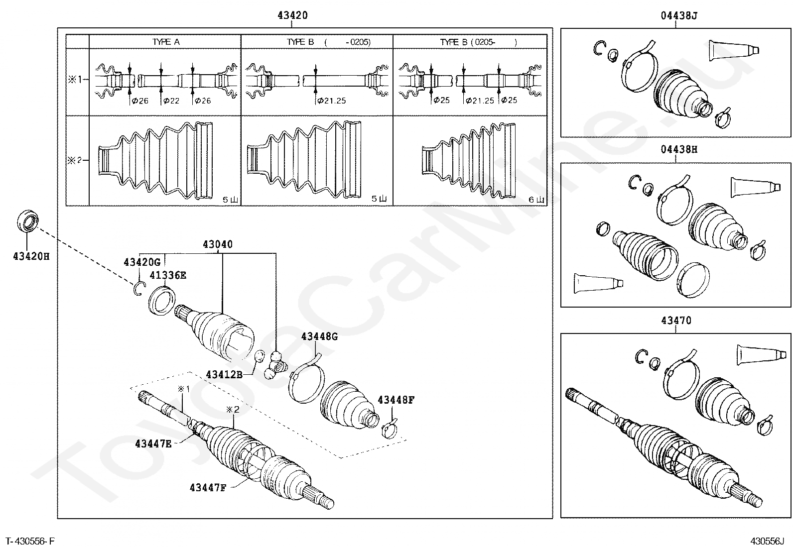 Шрус Тойота для FUN CARGO, 1999/08 - 2005/09, 1,3 литра, 16 клапанов ...