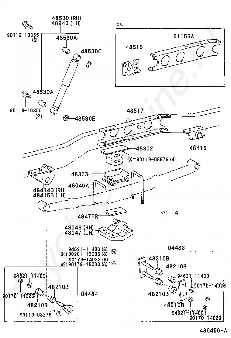 Задние амортизаторы Тойота для DYNA 150/TOYOACE G15, 1995/05 - 1996/10 ...