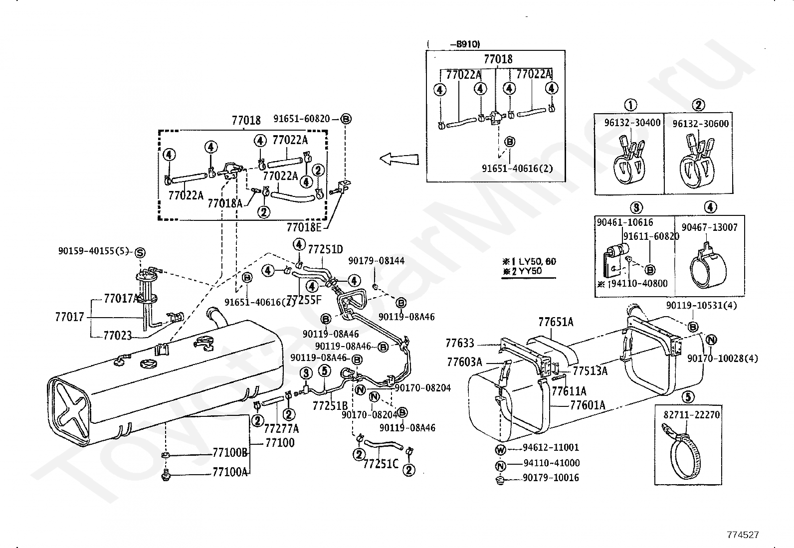 Топливный бак и горловина Тойота для TOYOACE/DYNA, 1988/08 - 1995/05, 2 ...