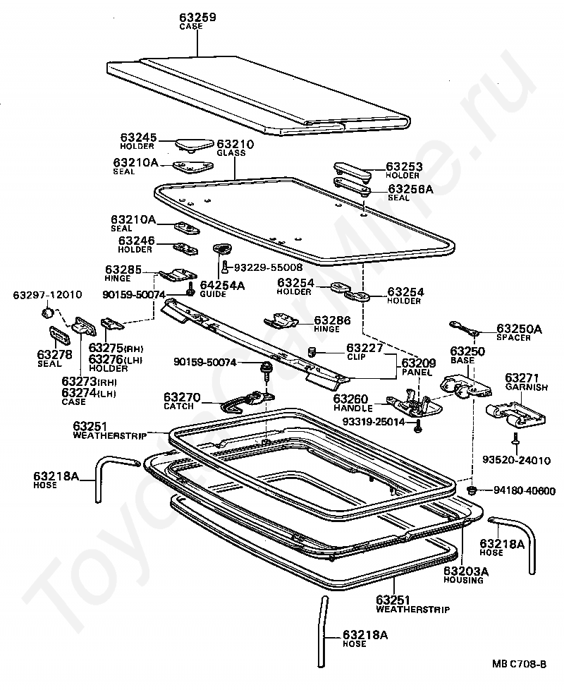 Крыша и заднее стекло Тойота для SPRINTER, 1979/03 - 1983/04, 1,5 литра ...