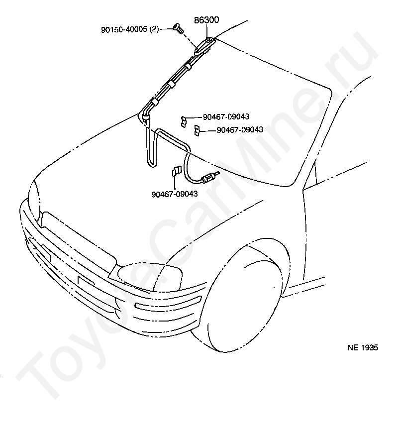 Антенна Тойота для STARLET, 1996/01 - 1999/07, 1,3 литра, 16 клапанов ...