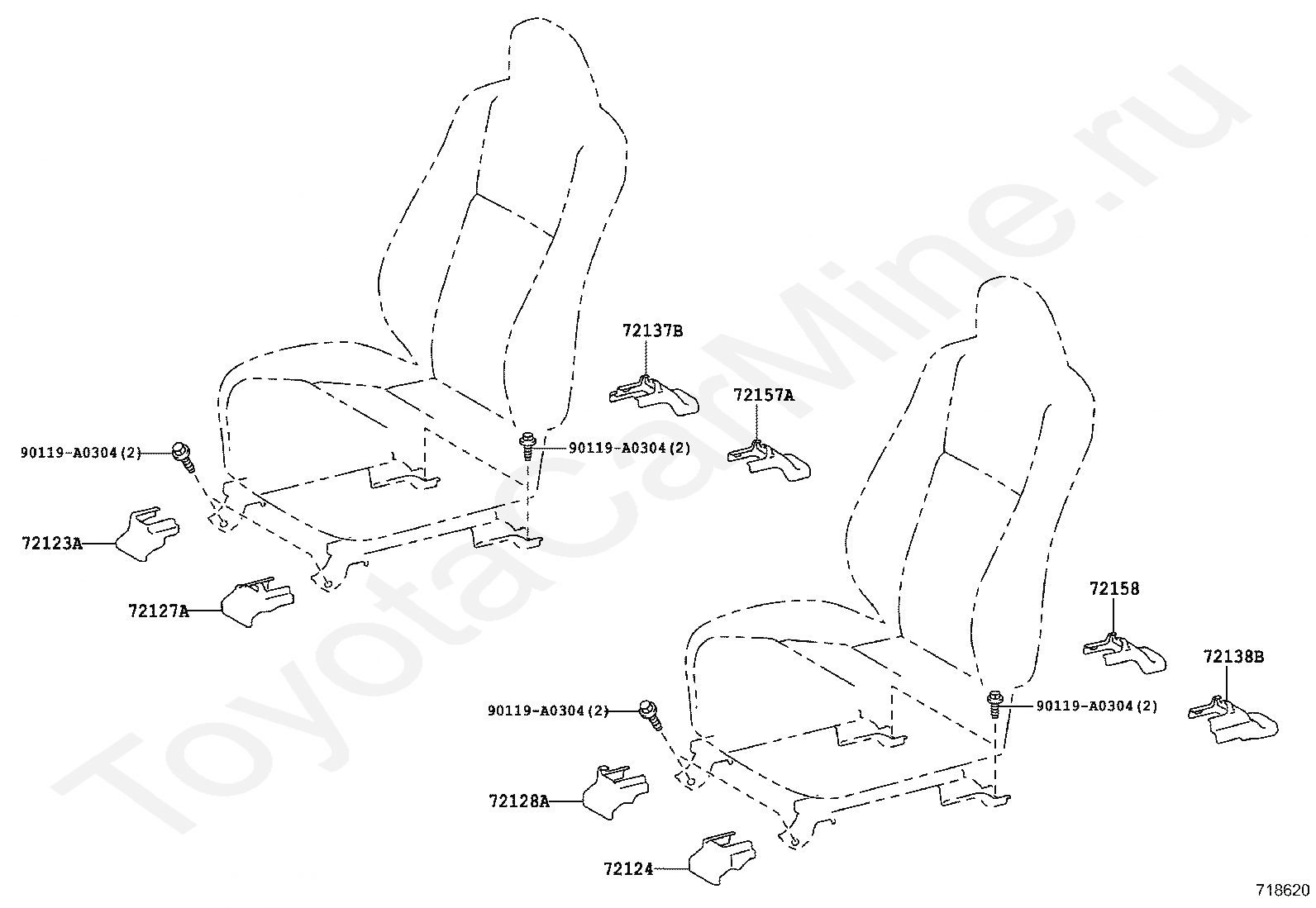Передние кресла Тойота для HIGHLANDER (NAP), 2013/12 - 2024, 3,5 литра ...