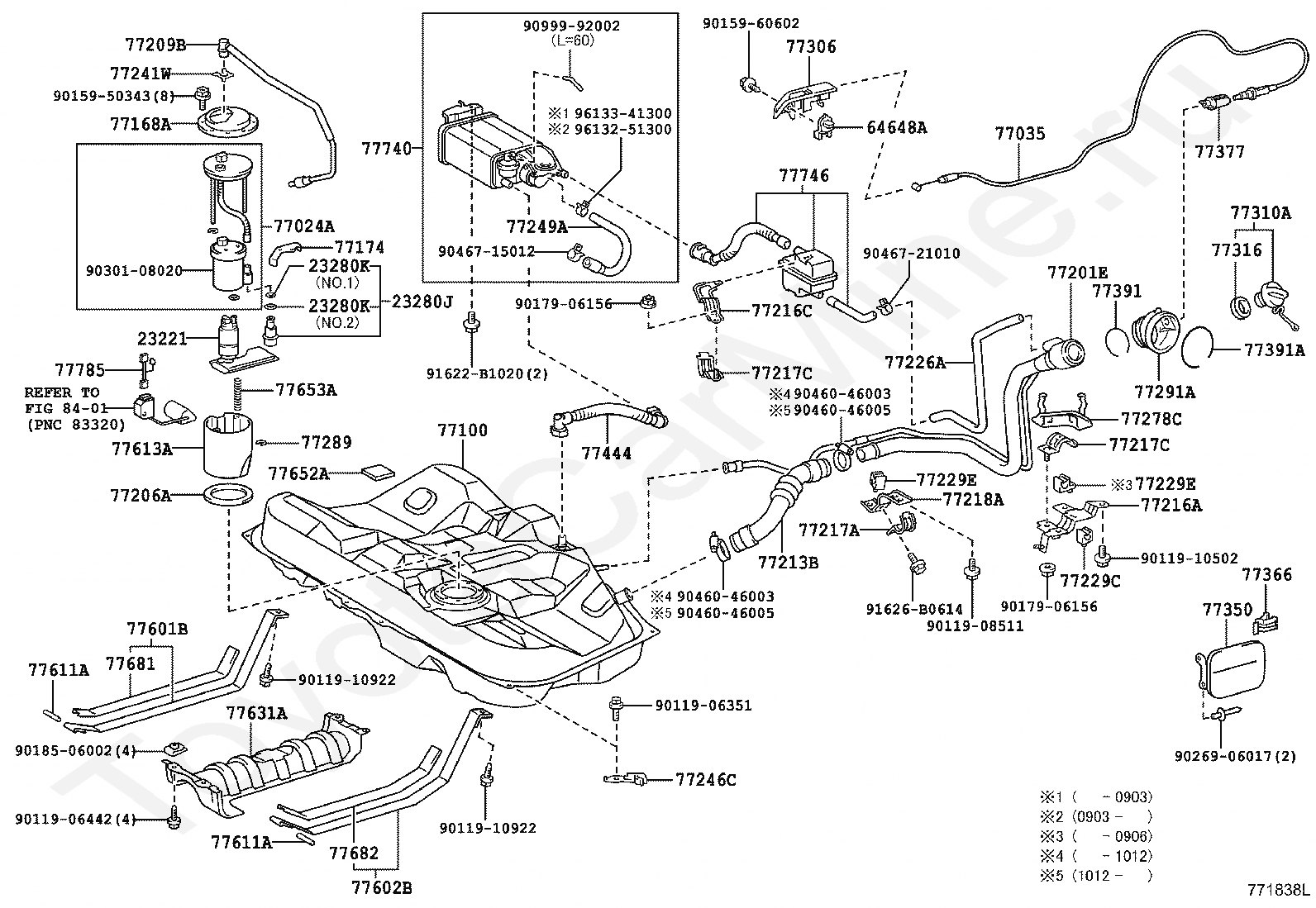 Топливный бак и горловина Тойота для CAMRY (JPP), 2009/01 - 2011/08, 2 ...