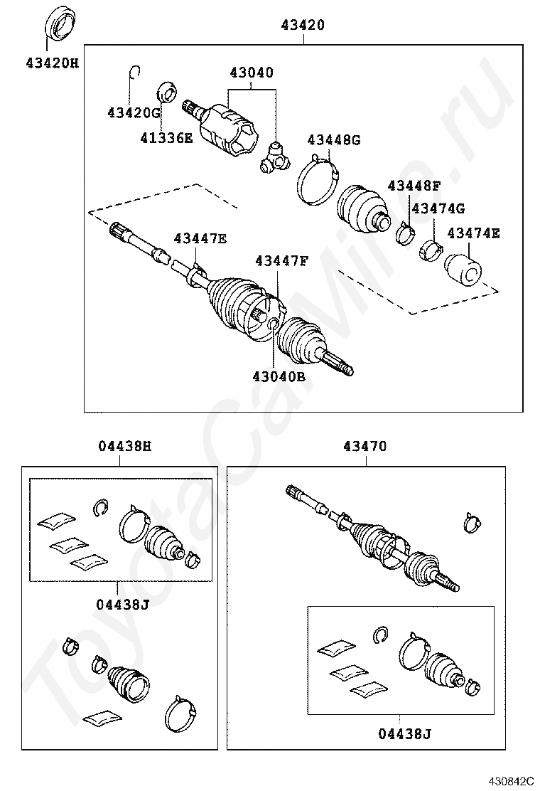 Шрус Тойота для CAMRY (JPP), 2001/07 - 2003/01, 3 литра, 24 клапана ...
