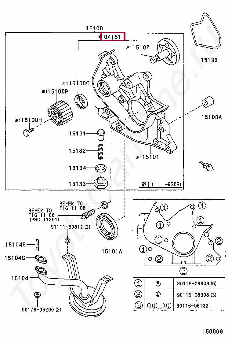 Запчасти Тойота: ROTOR KIT, OIL PUMP (0415164020)