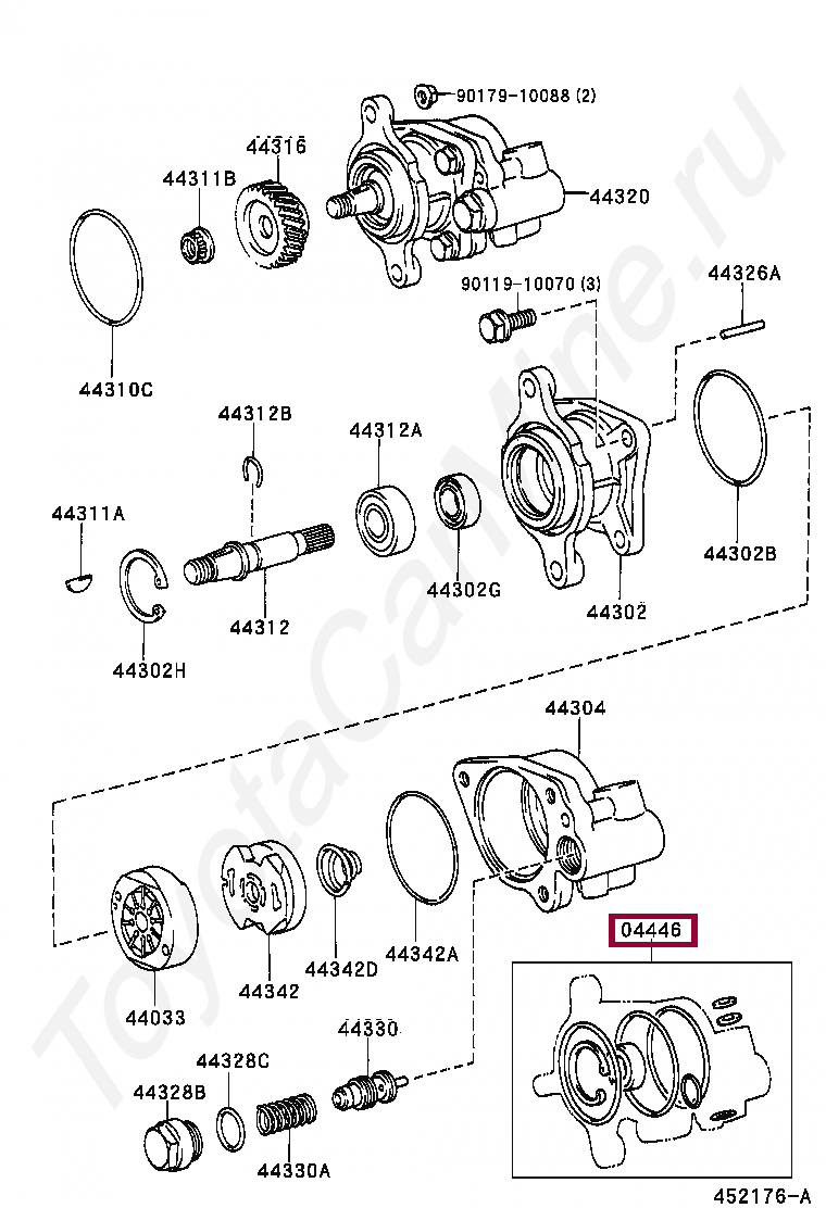 Запчасти Тойота: GASKET KIT, POWER STEERING PUMP (0444660070)