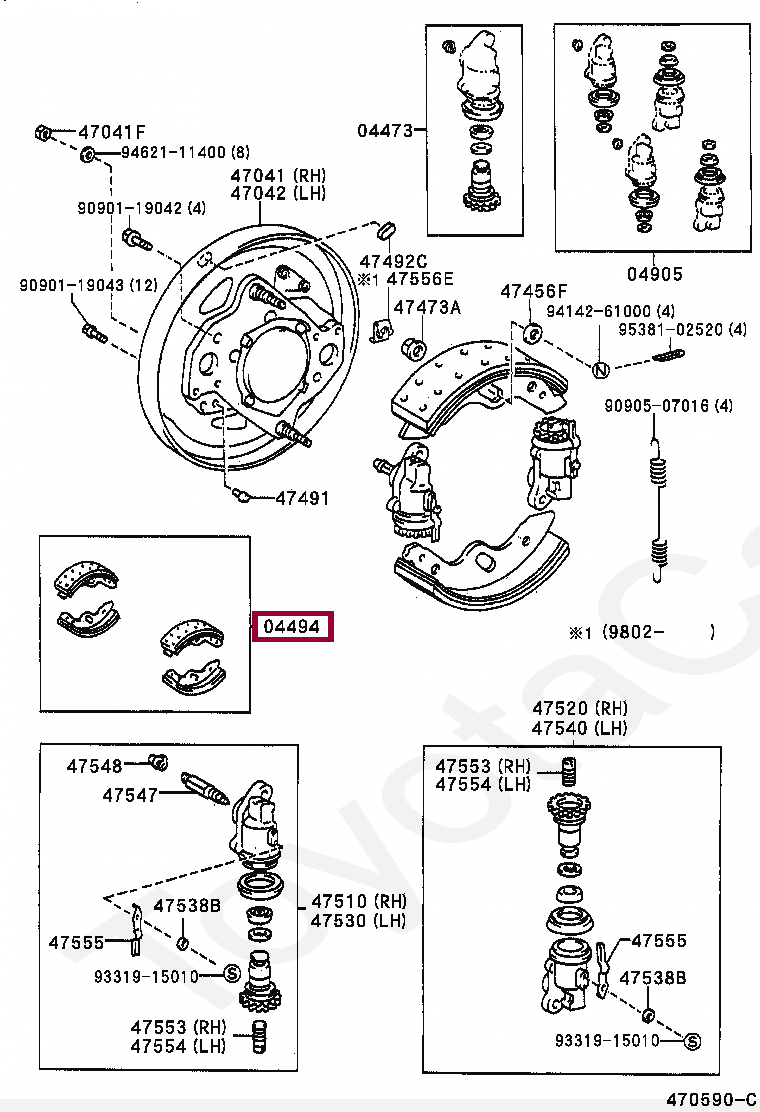Запчасти Тойота: SHOE KIT, FRONT BRAKE (0449437010)