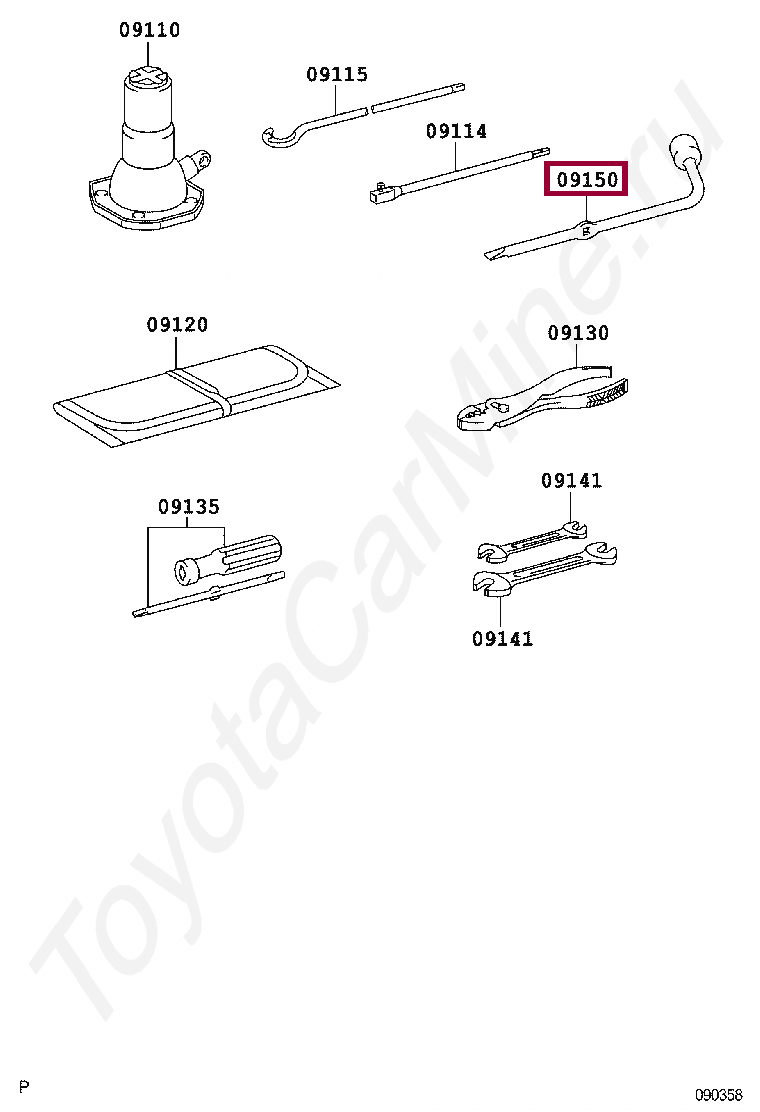 Запчасти Тойота: WRENCH, HUB NUT BOX (091500K080)