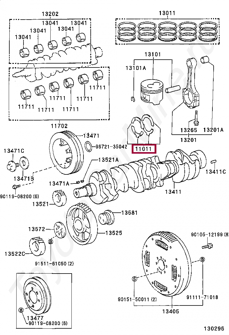 Запчасти Тойота: WASHER SET, CRANKSHAFT THRUST (1101117010)