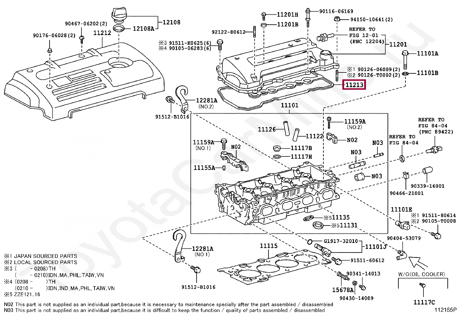 Запчасти Тойота: GASKET, CYLINDER HEAD COVER (112130D020)