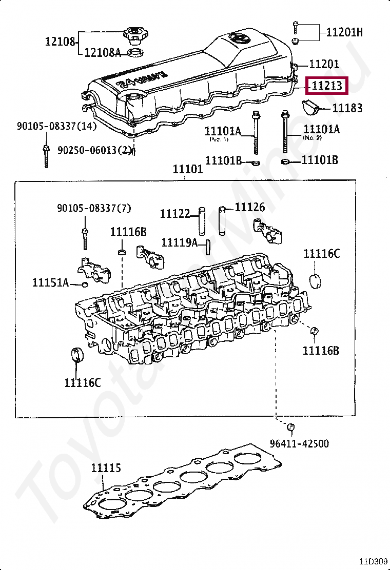 Запчасти Тойота: GASKET, CYLINDER HEAD COVER (1121317020)