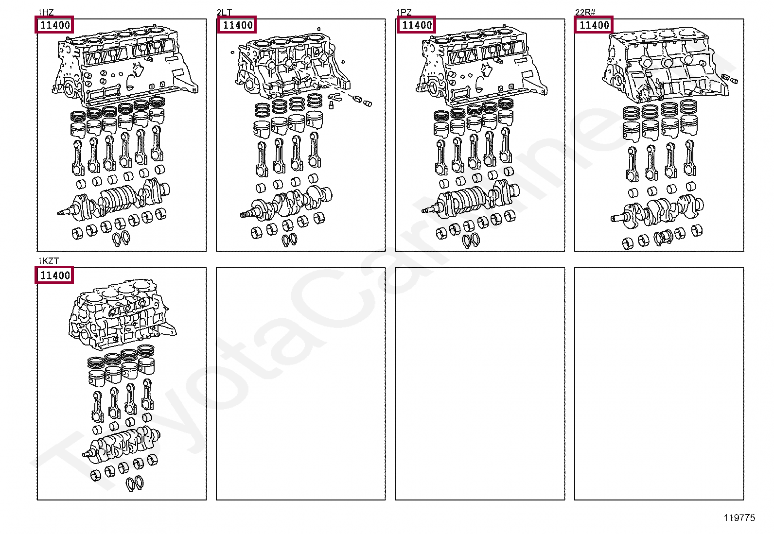 Запчасти Тойота: BLOCK ASSY, SHORT (1140017120)