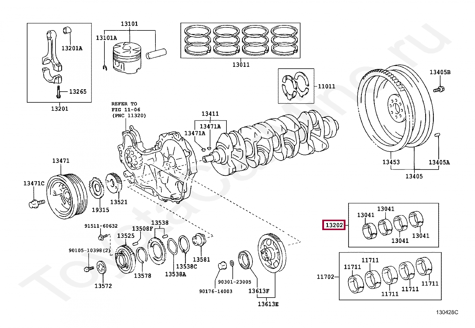 Запчасти Тойота: BEARING SET, CONNECTING ROD (1320430030)