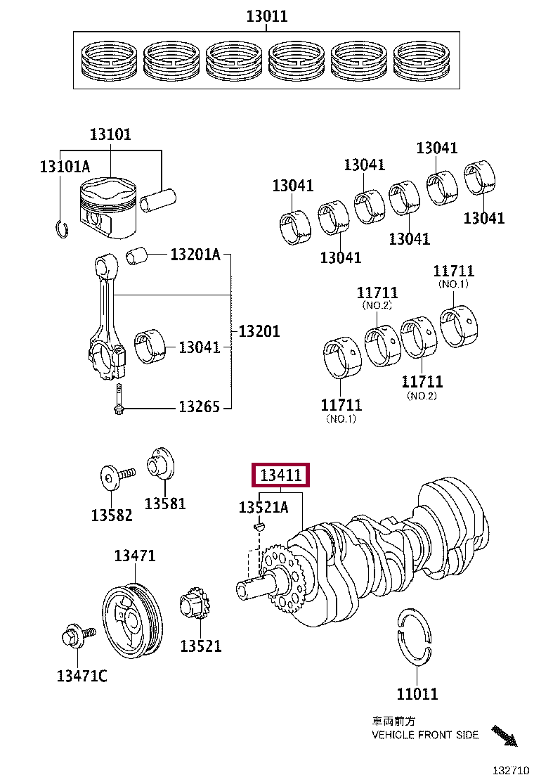 Запчасти Тойота: CRANKSHAFT (1340131040)