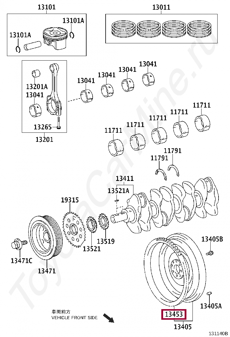Запчасти Тойота: GEAR, FLYWHEEL RING (134530T010)