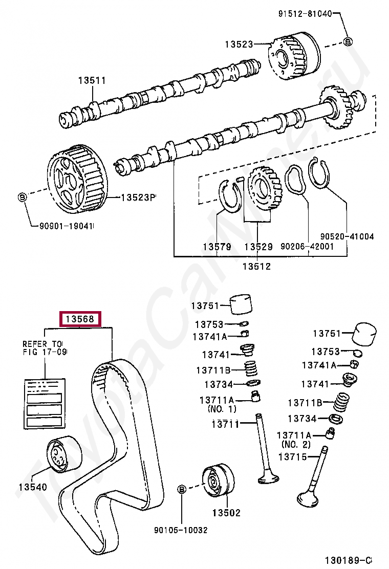 Запчасти Тойота: BELT, TIMING (1356879205)