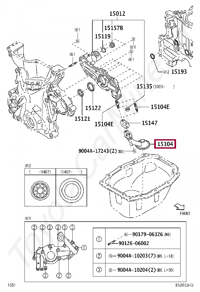 Запчасти Тойота: STRAINER SUB-ASSY, OIL (15104BZ020)