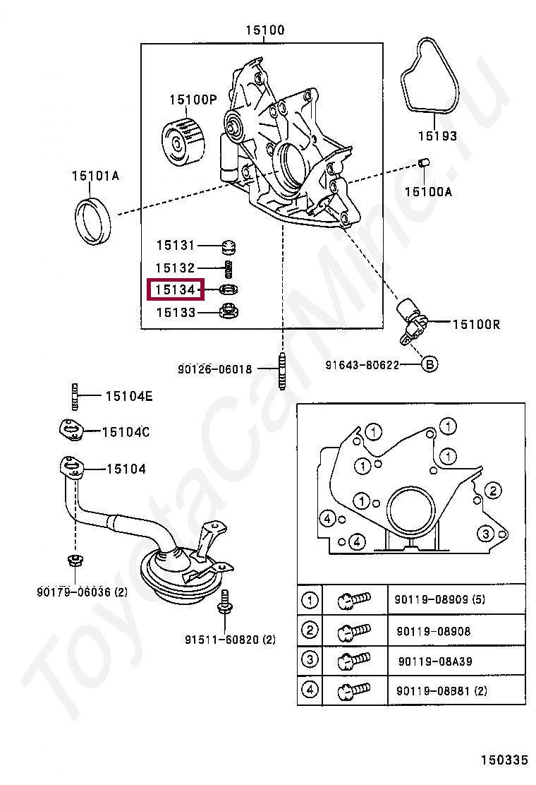 Запчасти Тойота: GASKET, OIL PUMP RELIEF VALVE (1513467020)